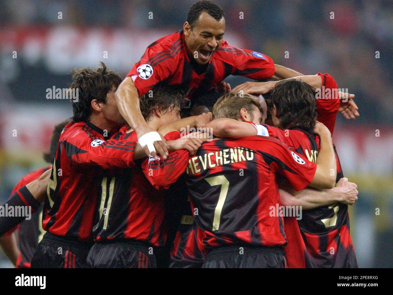 AC Milan defender Jaap Stam, of the Netherlands, covered by his ...
