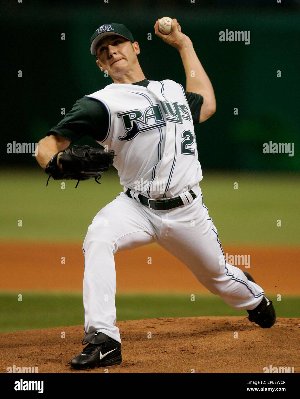 Tampa Bay Devil Rays pitcher Scott Kazmir works against the Toronto ...