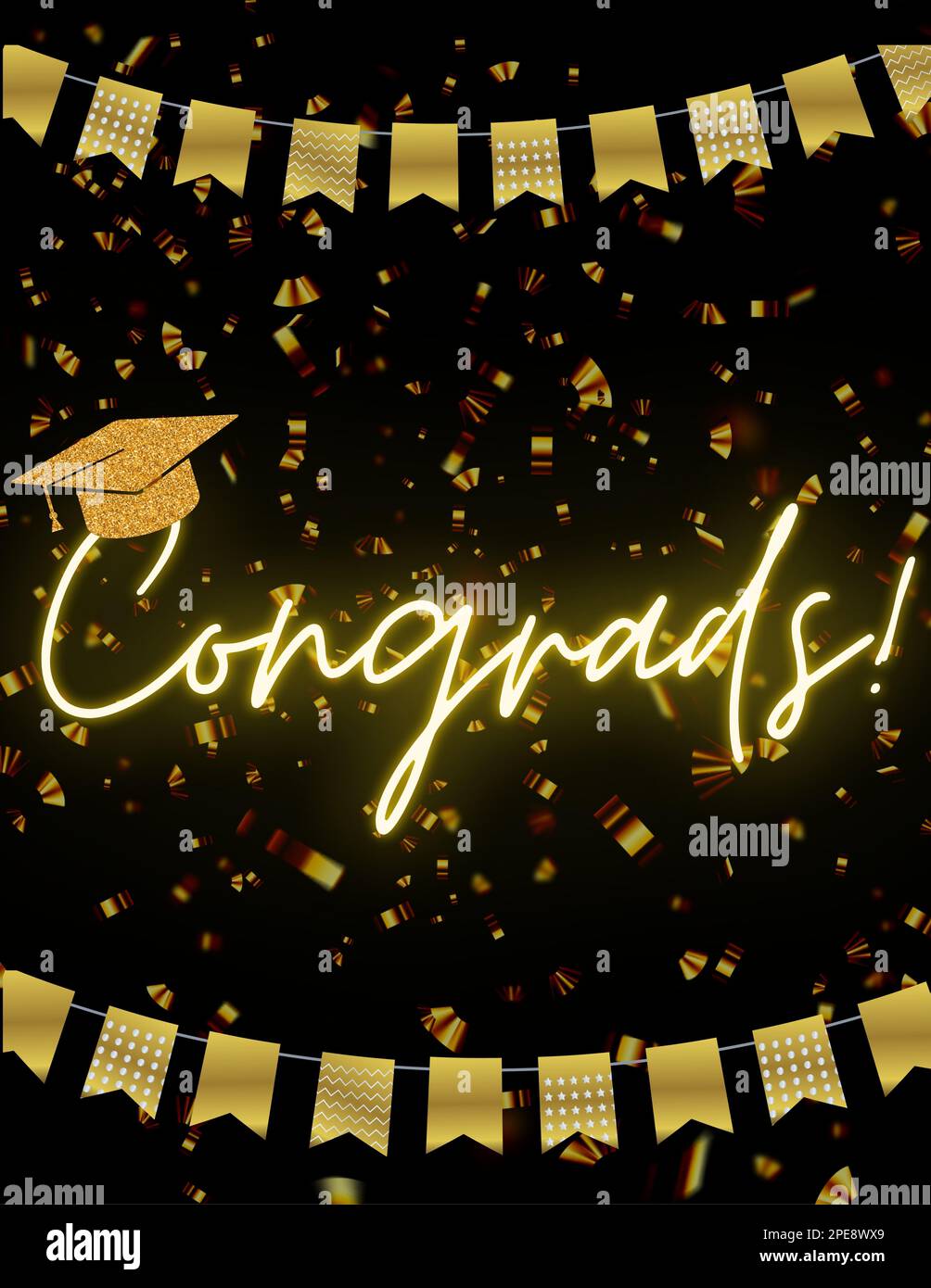 CONGRADS Congratulations black golden gold fancy, premium, graduation ...