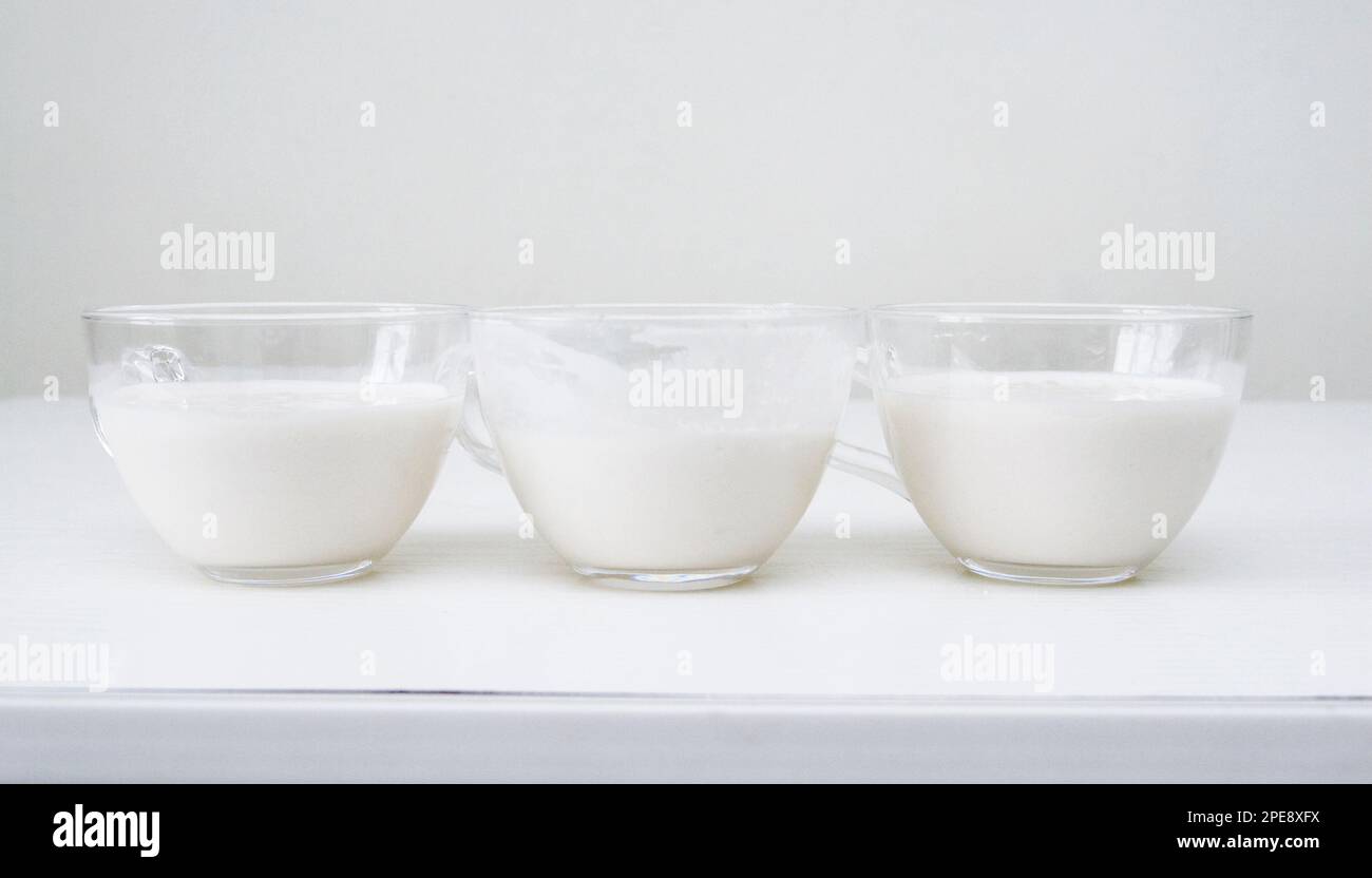 sesame milk cups, a family breakfast, a healthy breakfast Stock Photo ...