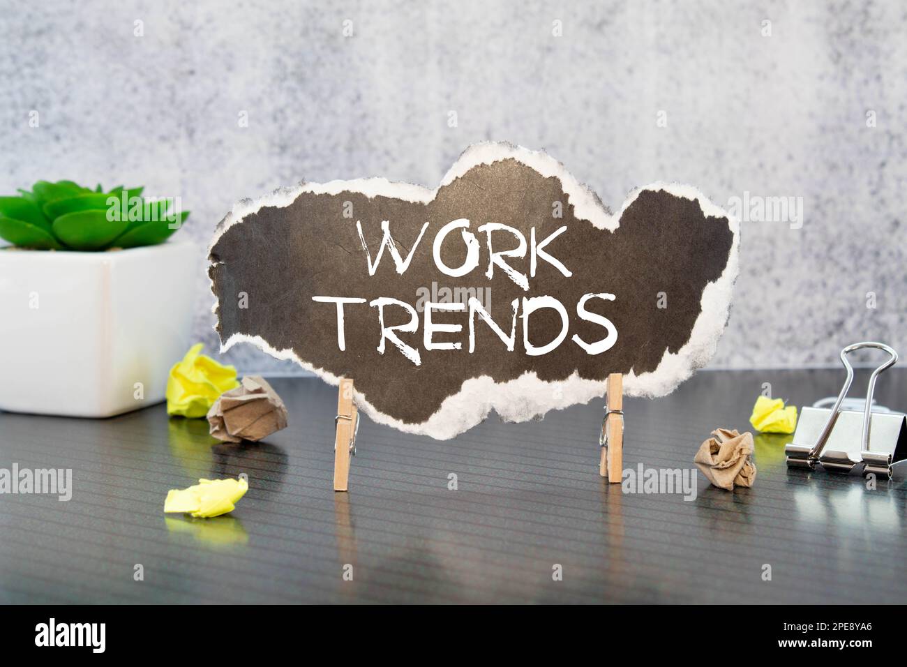 Work From Home, text in notepad with part of communication work tools ...