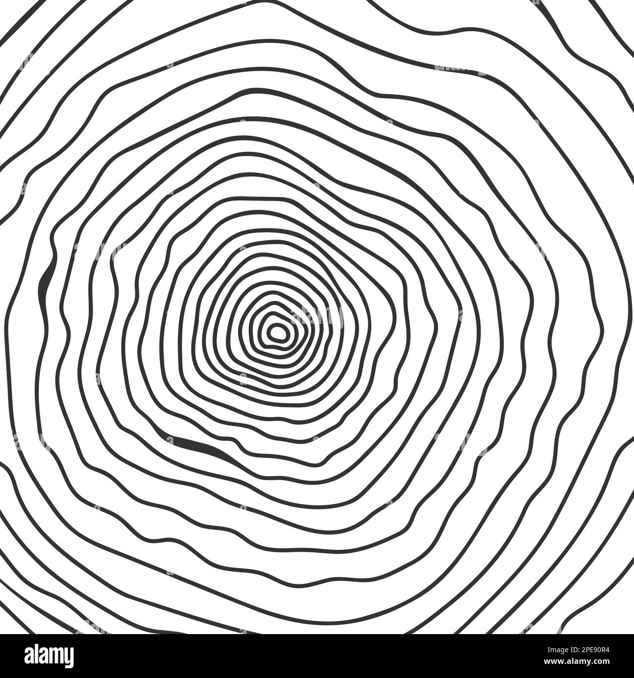 Trunk cross section texture. Topographic design. Tree rings in doodle ...