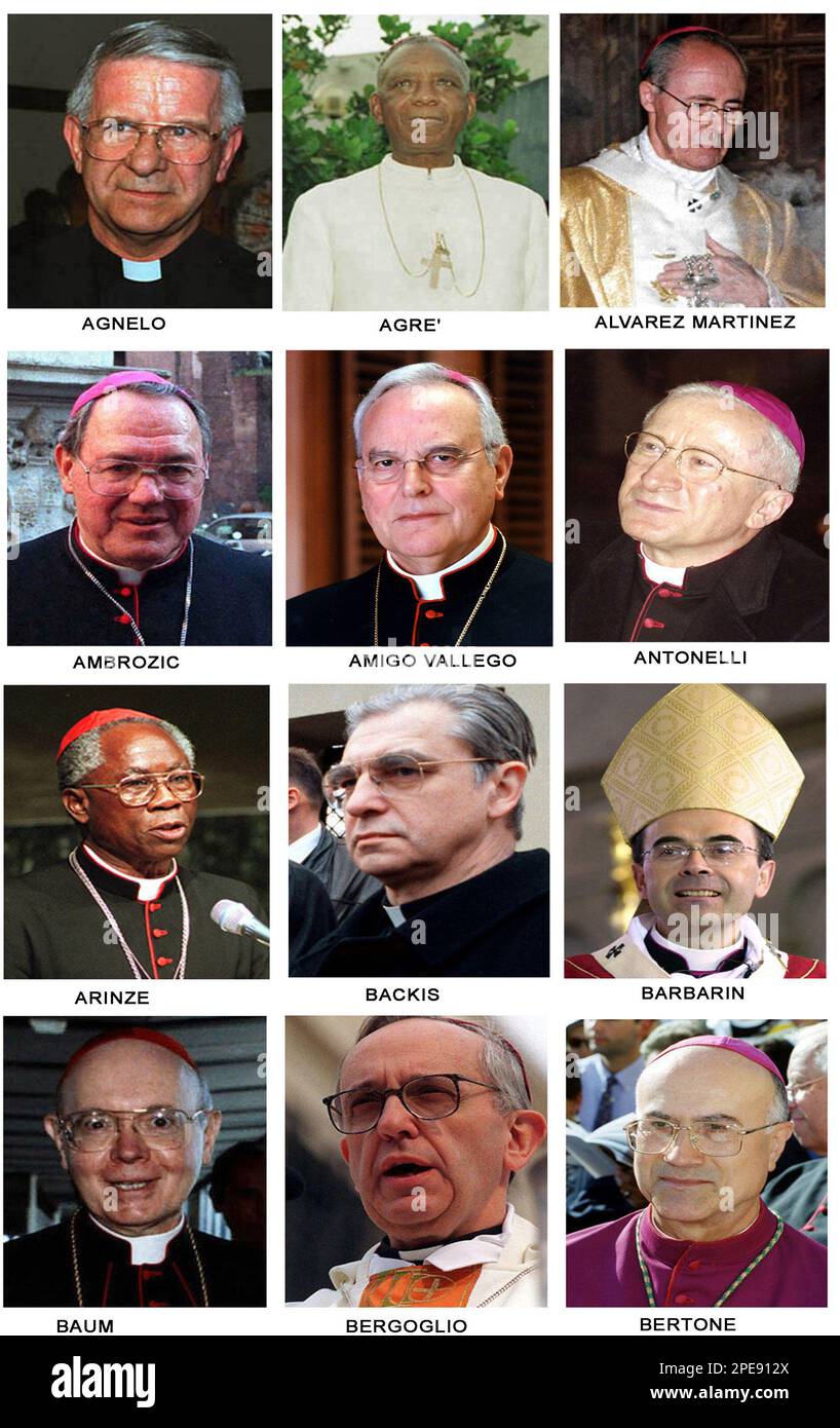 Twelve of the 117 cardinals who will be taking part in the Vatican ...