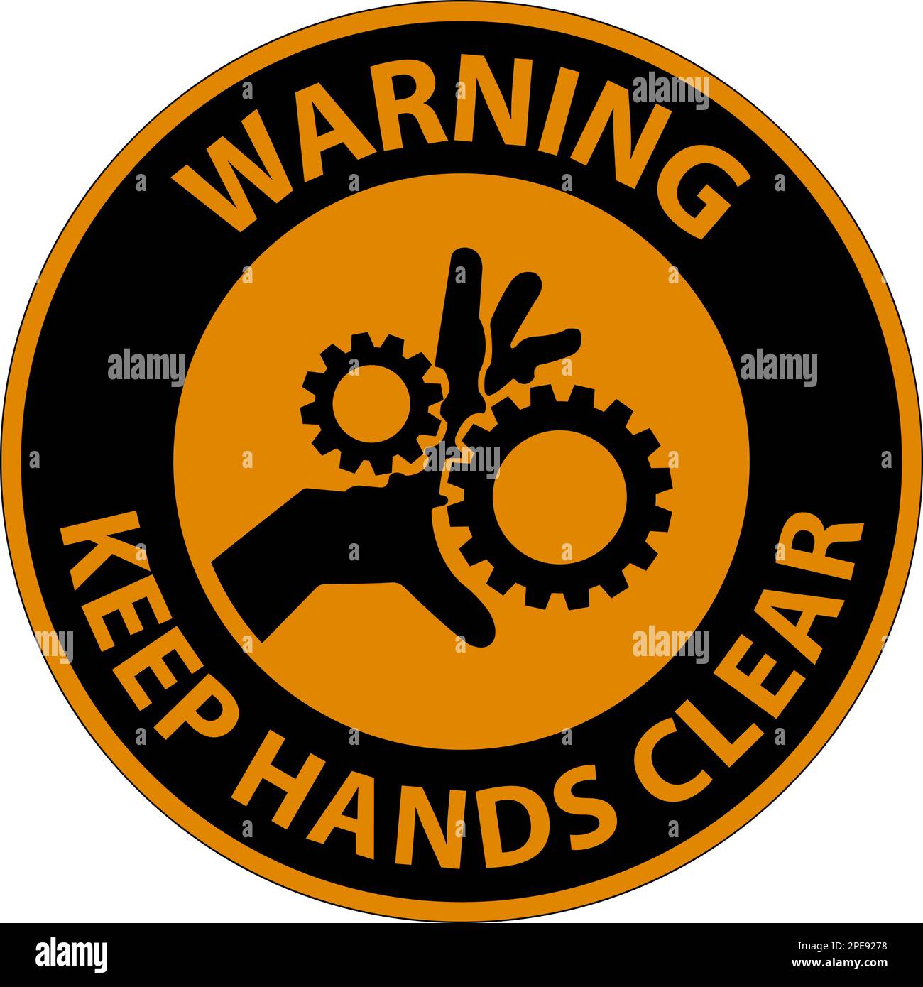 Warning Keep Hands Clear On White Background Stock Vector Image & Art ...