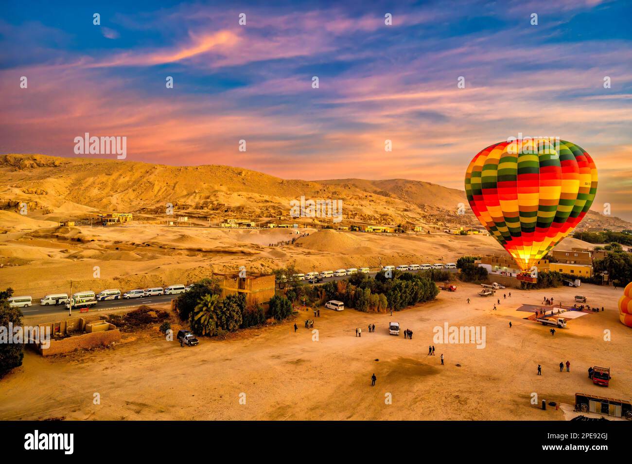 Hot Air Balloons lifting off in the early from the hot air balloon ...