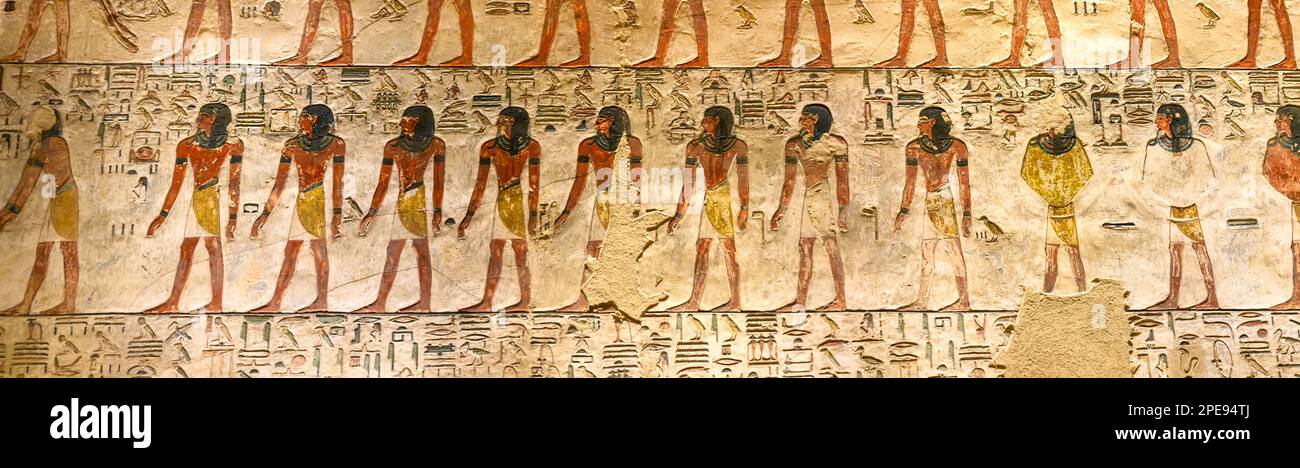 Relief of the 6th hour, the Book of Gates from the Pillared chamber F ...