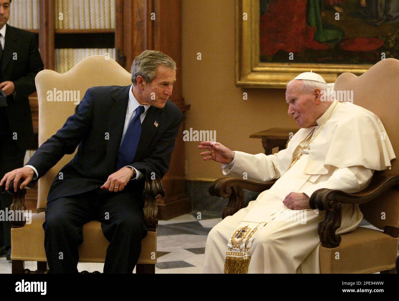 **FILE** U.S. President George W. Bush meets with Pope John Paul II at ...