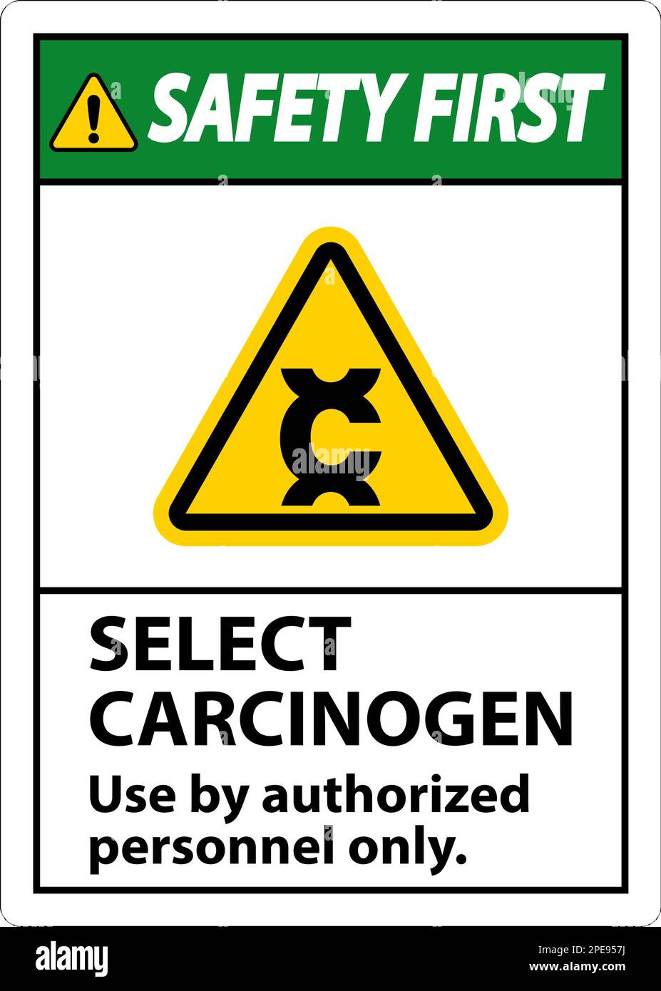 Safety First Select Carcinogen Label On White Background Stock Vector ...