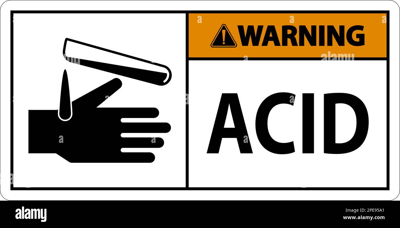 Warning Acid Sign On White Background Stock Vector Image & Art - Alamy