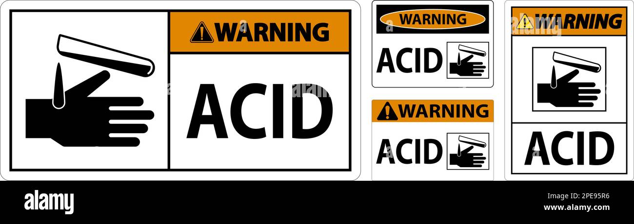 Warning Acid Sign On White Background Stock Vector Image & Art - Alamy