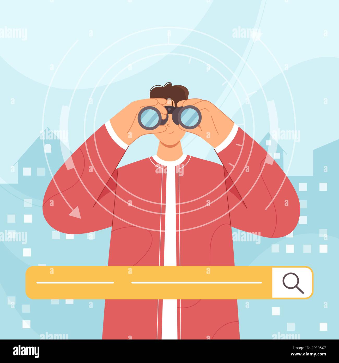 Online search for information with bar in browser vector illustration ...