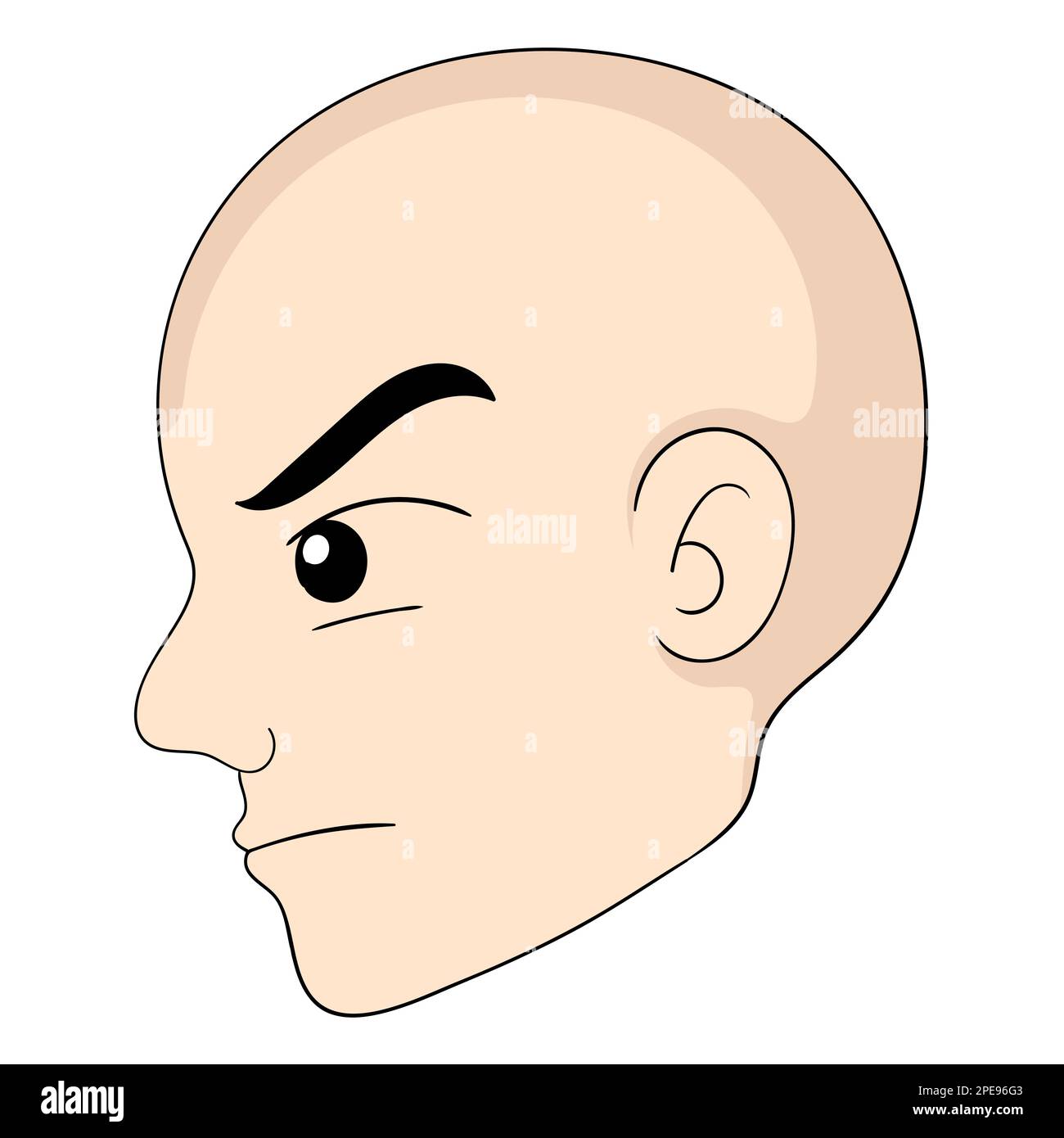 bald head boy emoticon front Stock Vector Image & Art - Alamy