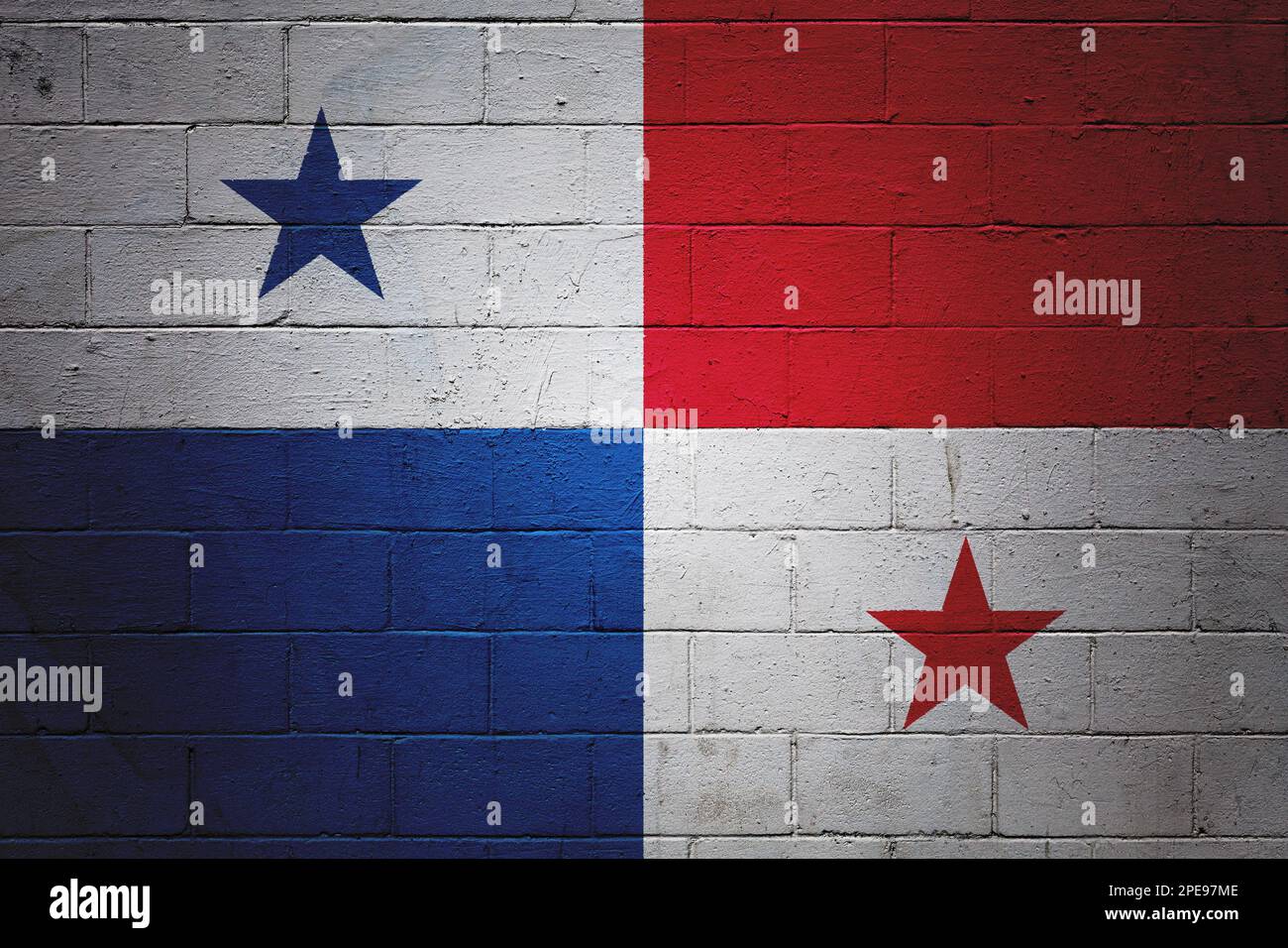 Flag of Panama painted on a cinder block wall Stock Photo - Alamy