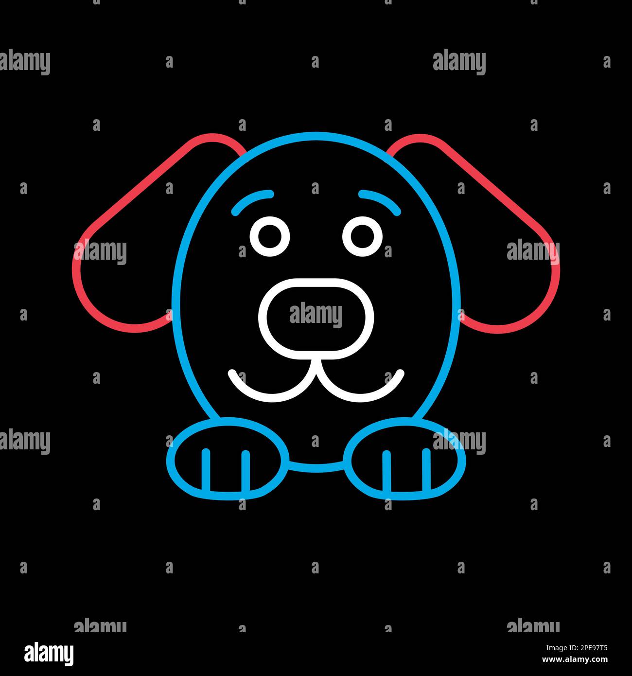Dog vector icon on black background. Pet animal sign. Graph symbol for ...