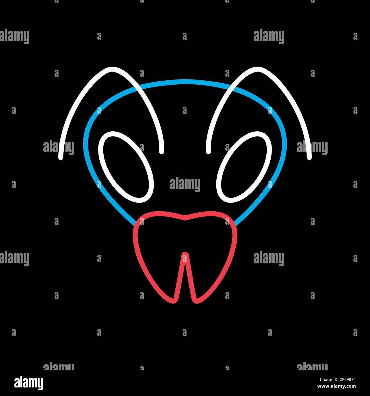 Bee on black background icon. Animal head vector symbol. Agriculture ...