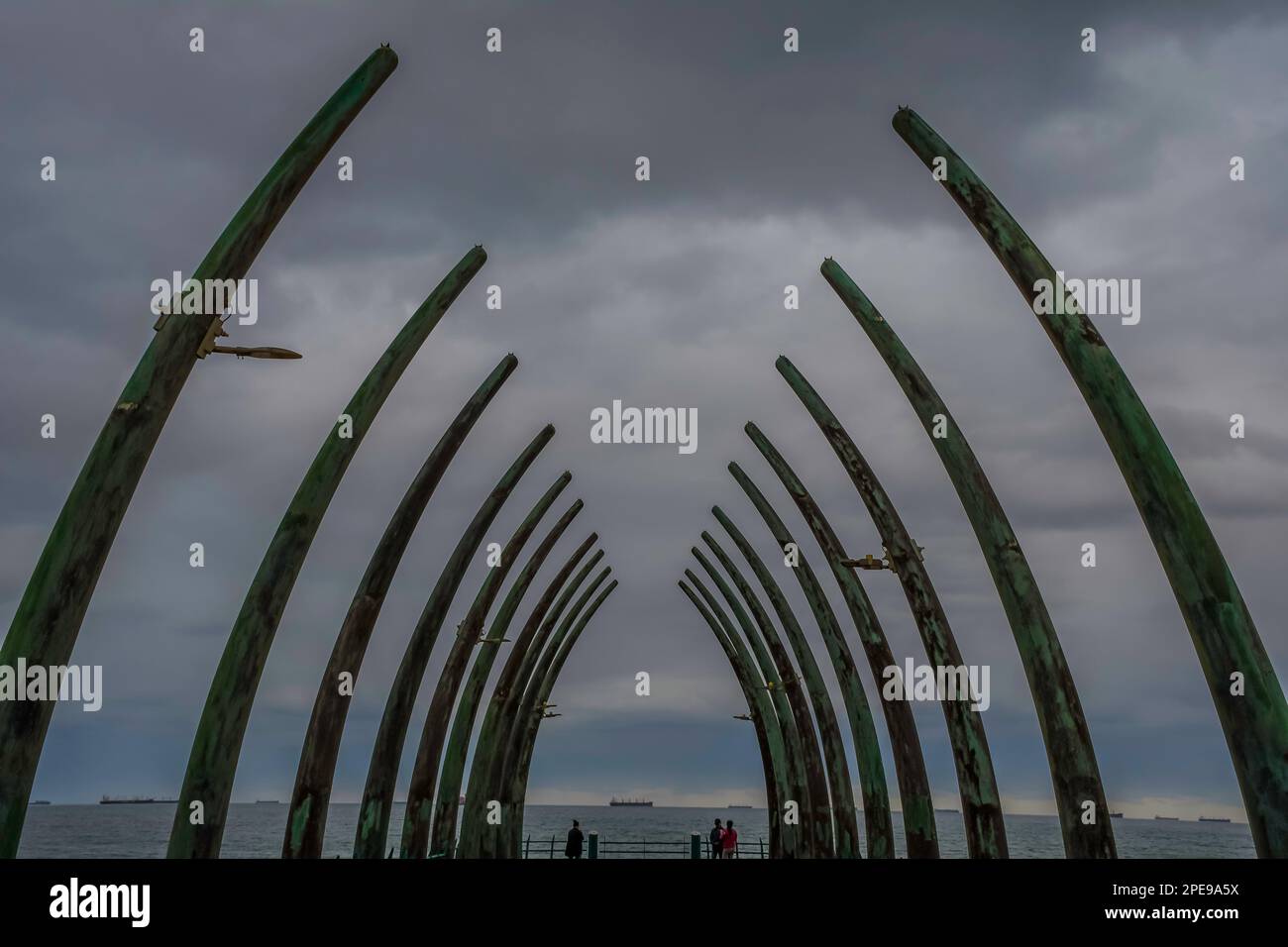 Umhlanga whalebone pier seascape in Umhlanga rocks Durban north Stock ...