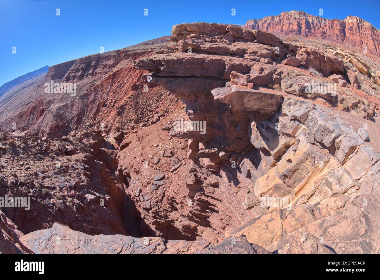 View from the cliff of a dry waterfall on the south side of Johnson ...