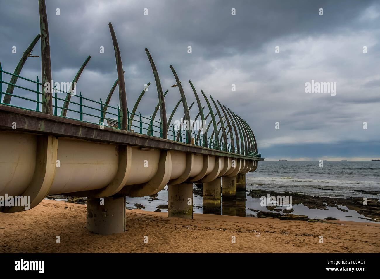Umhlanga whalebone pier seascape in Umhlanga rocks Durban north Stock ...