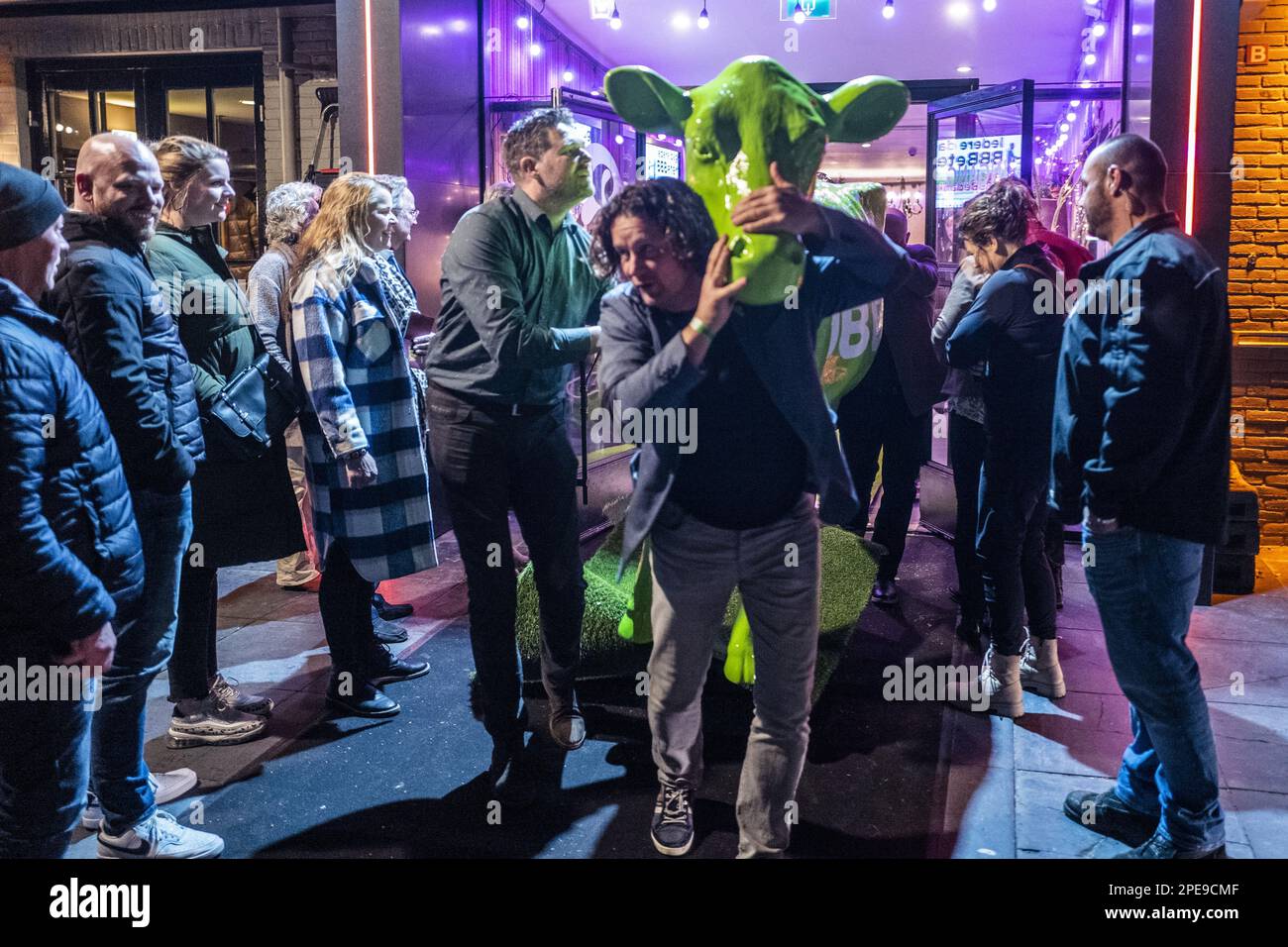 BATHMEN - Members of the Boer Burger Movement (BBB) put a model cow in ...