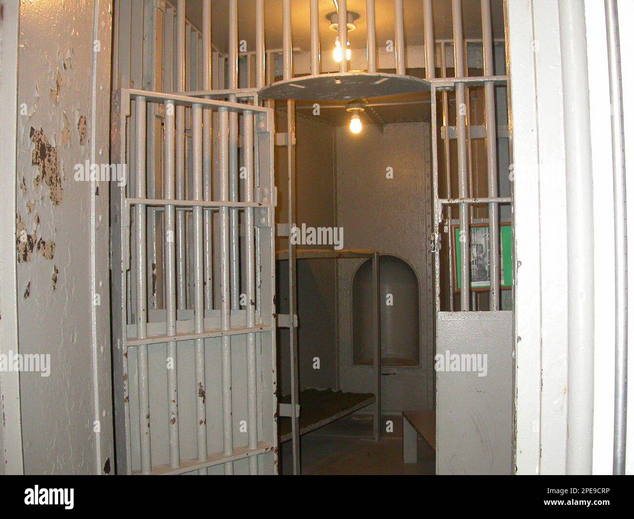 This undated photo shows a cell in the Squirrel Cage Jail in Council ...