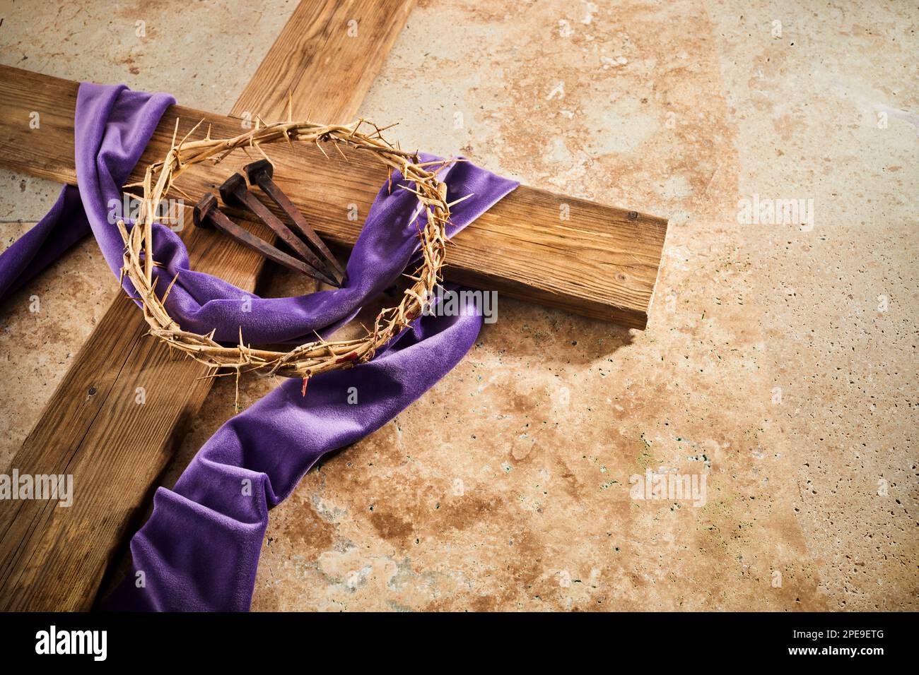 Lent season, Holy week and Good friday concept. Cross With three Nails ...