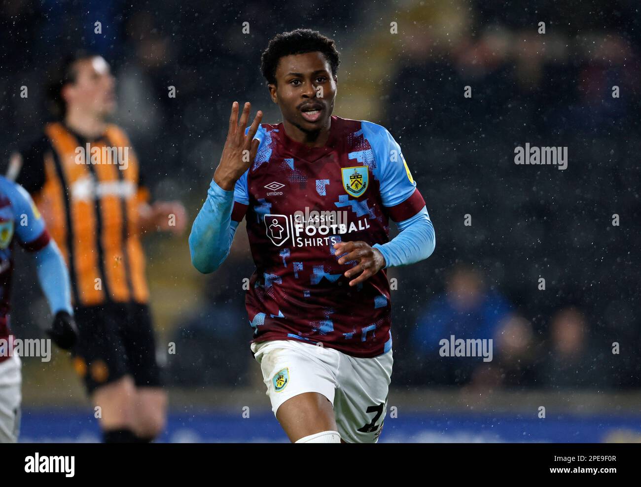 Burnley's Nathan Tella celebrates scoring their side's third goal of ...