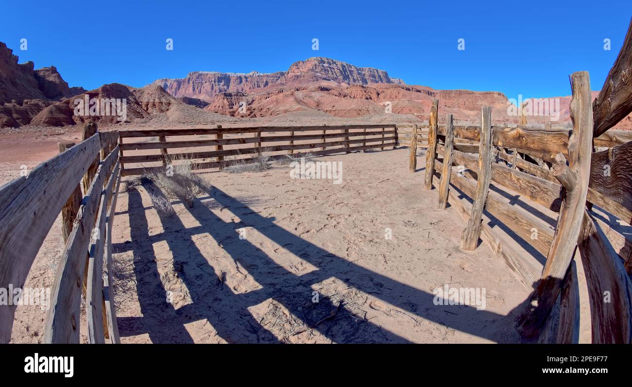 The cattle corral of Lonely Dell Ranch at Glen Canyon Recreation Area ...