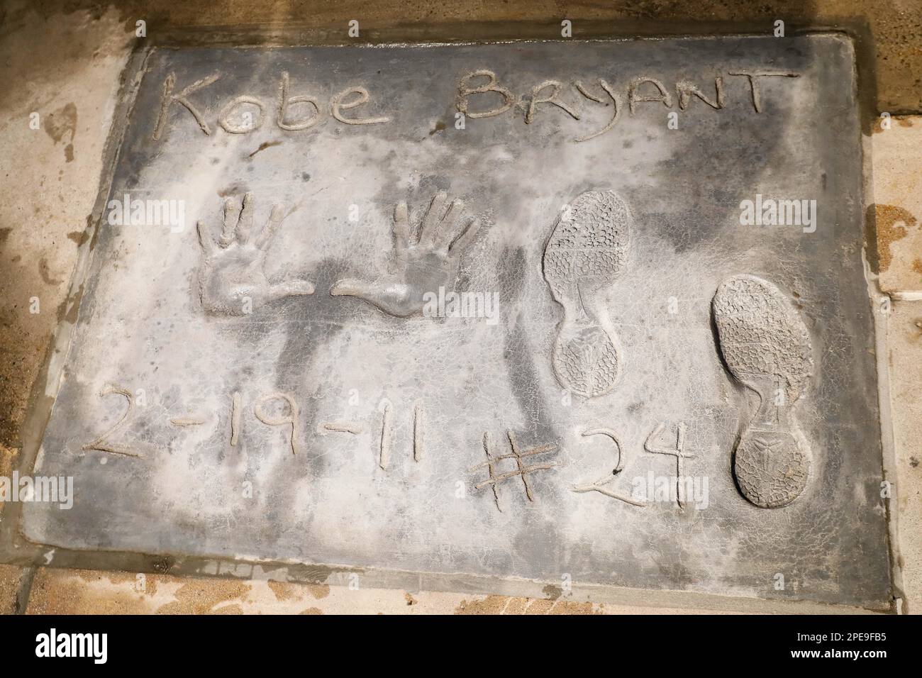 March 15, 2023, Los Angeles, California, USA: Kobe Bryant's hand and ...