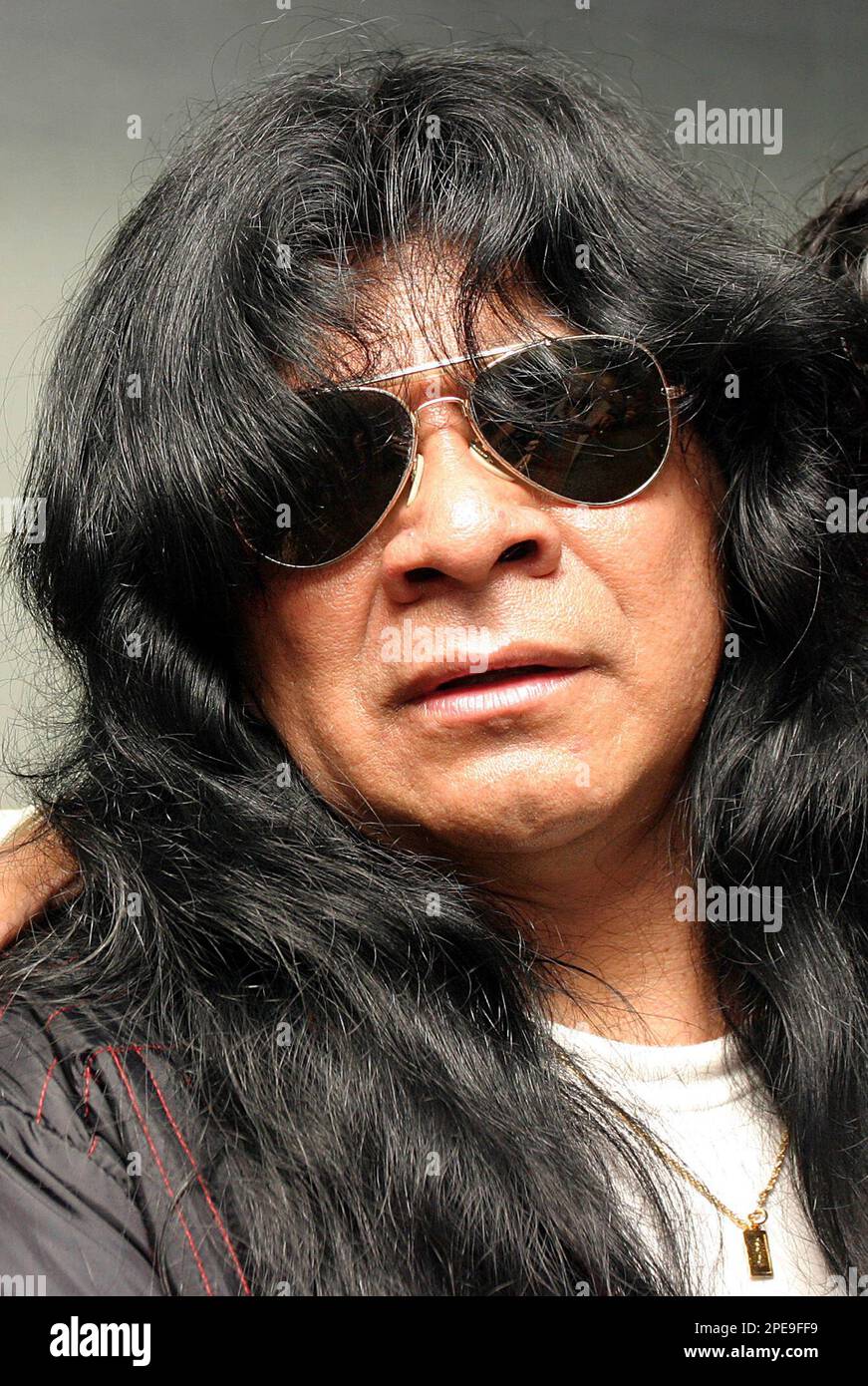 Mexican singer Rigo Tovar is seen during a musical event in Mexico City ...