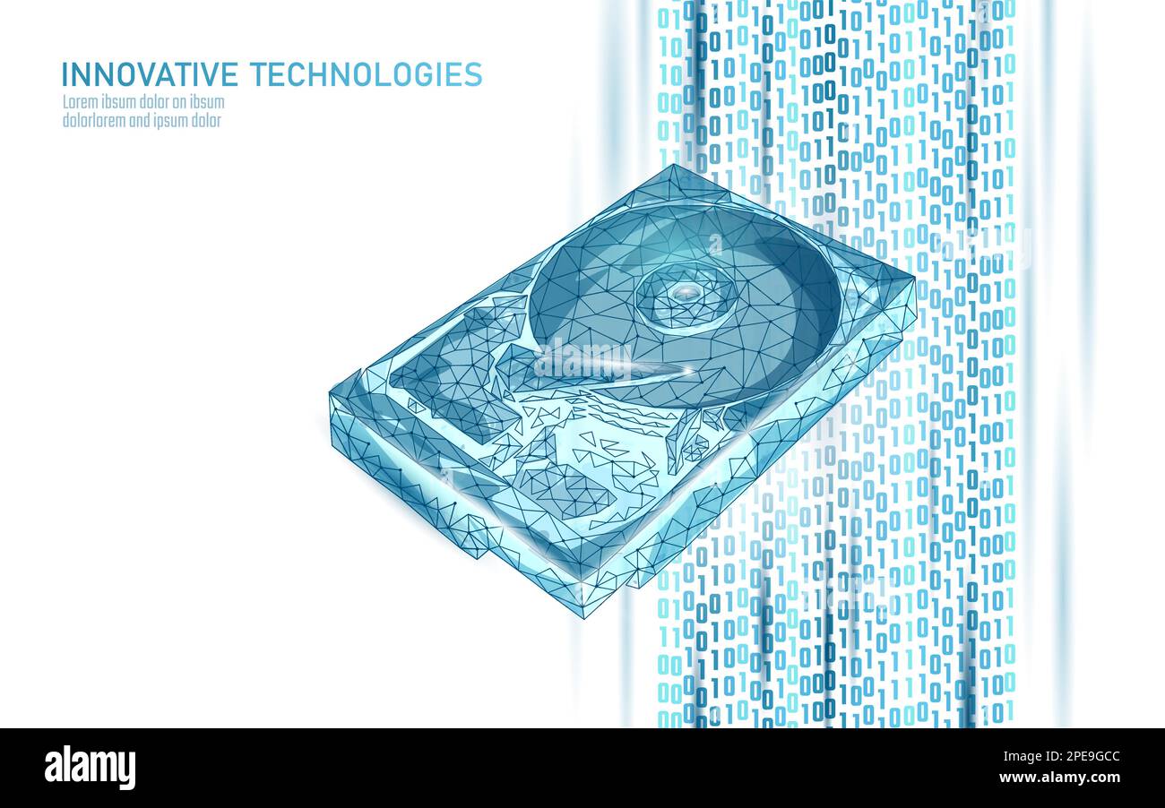 Hdd Hard Disk Drive File Hardware 3d Low Poly Information Storage Record System It Technology