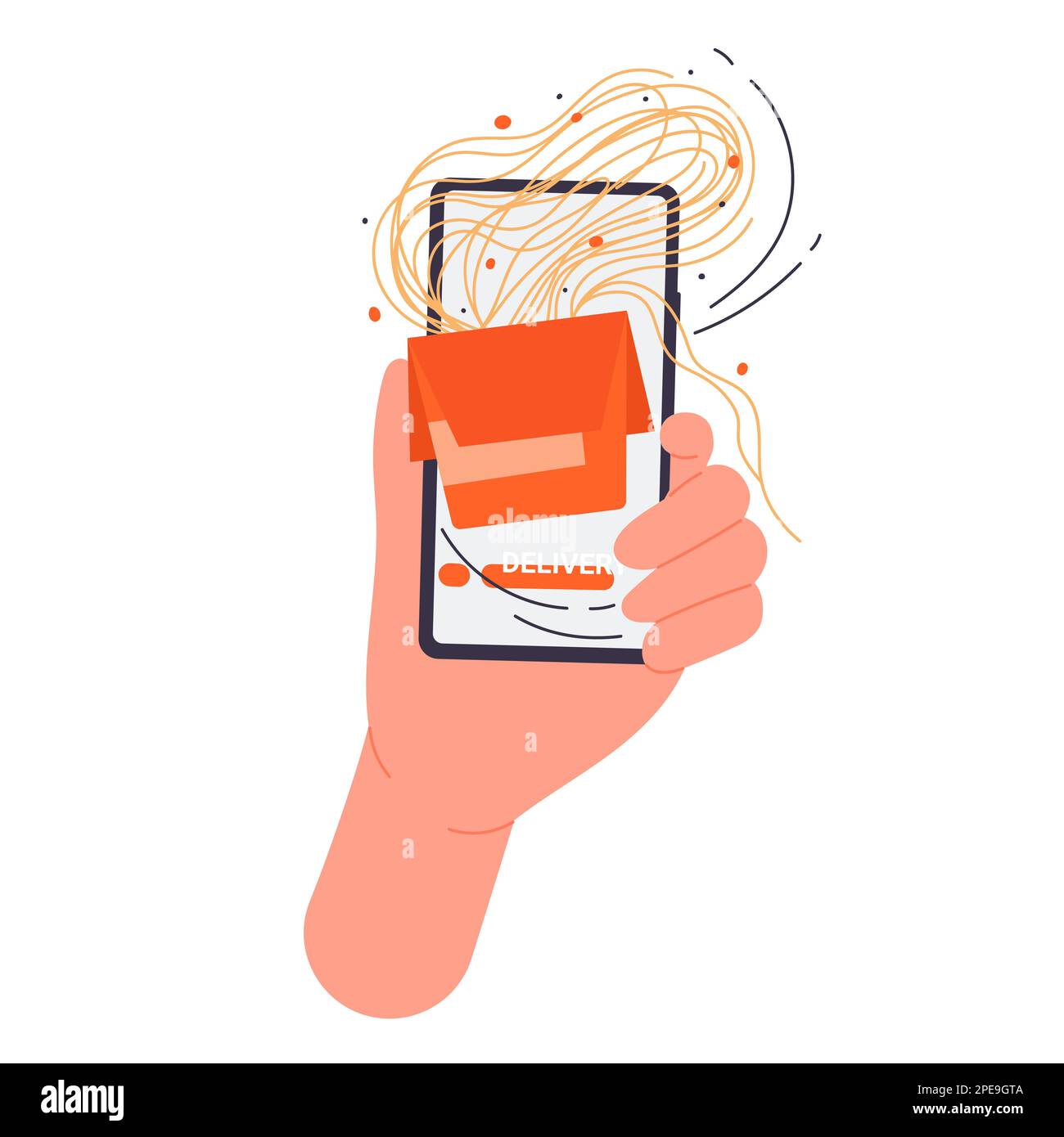 Phone in hand tracking order app. Order delivery service, mobile ...