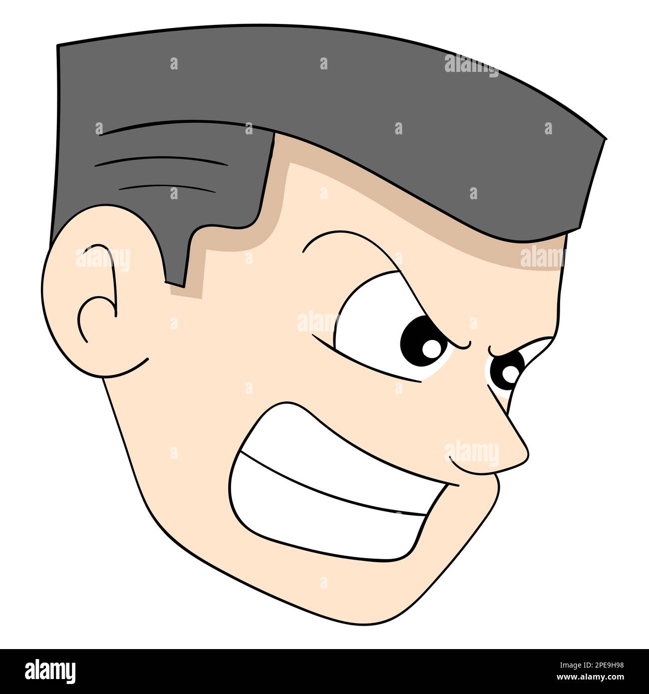 angry face boy head emoticon growling Stock Vector Image & Art - Alamy