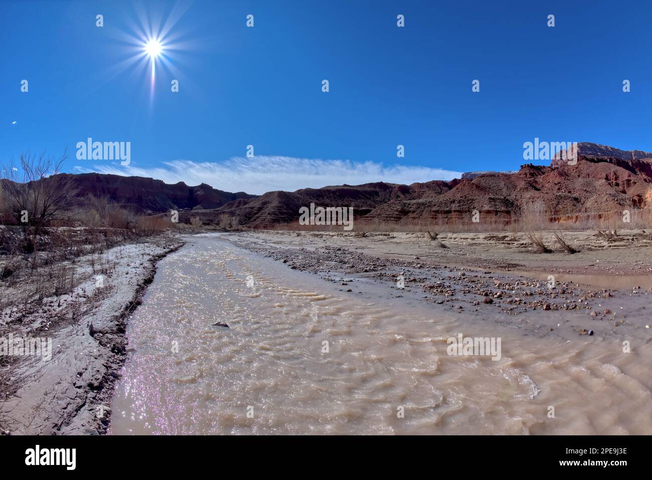 The Paria River flowing through Paria Canyon in the Glen Canyon ...