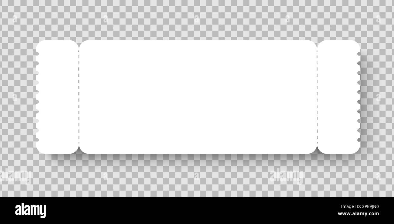 Empty event ticket or flyer mockup. White paper entry ticket for ...