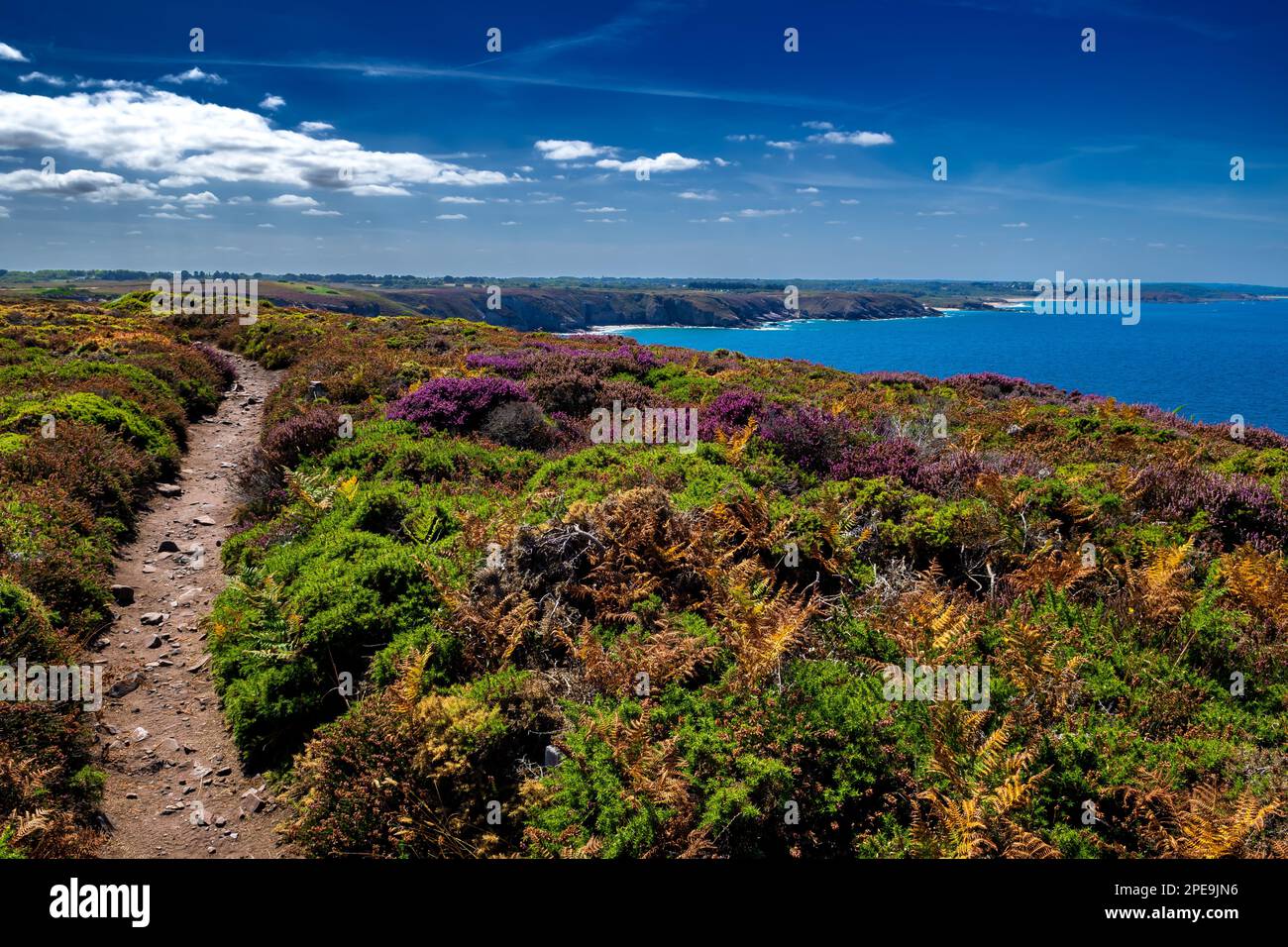 Cliffs And Hiking Trail At Atlantic Coast Of Cap Frehel In Brittany ...