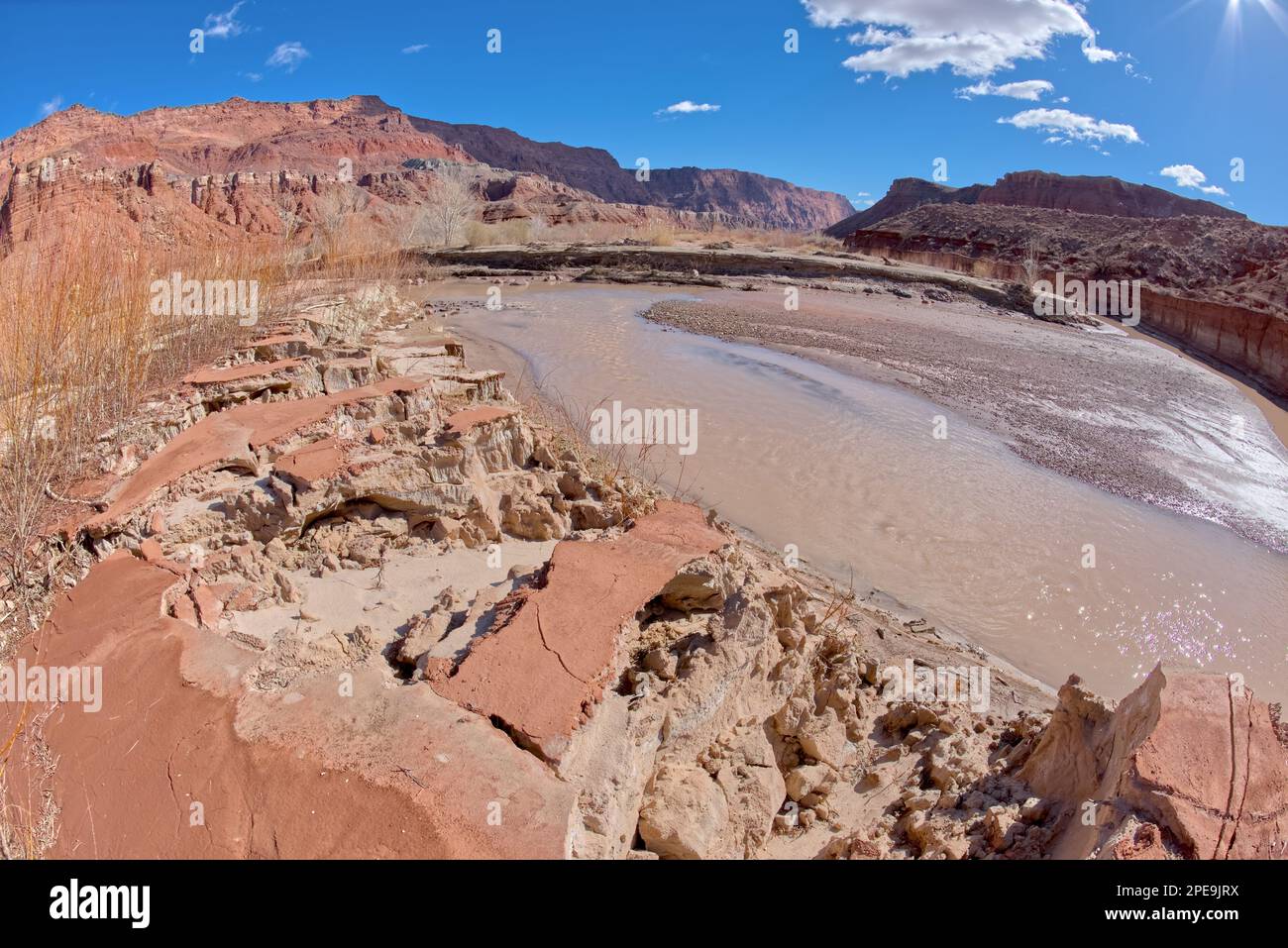 The Paria River flowing through Paria Canyon in the Glen Canyon ...