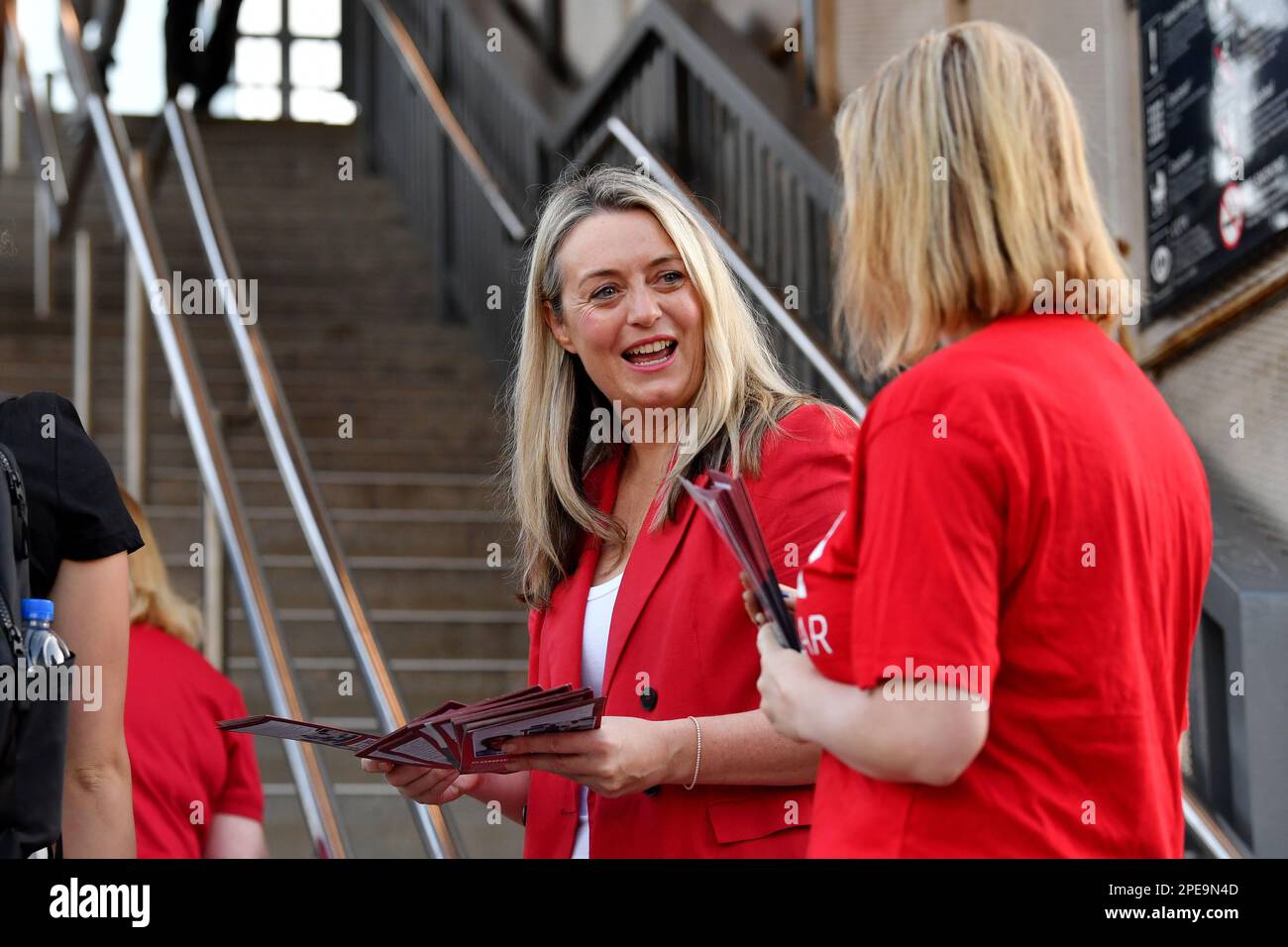 Partner of Prime Minister Anthony Albanese, Jodie Haydon hands out ...