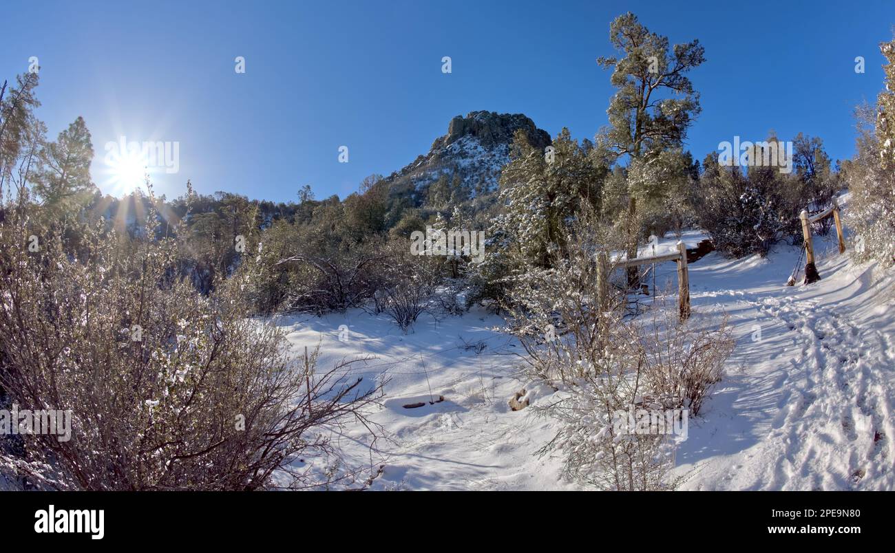 Thumb Butte viewed from the hiking trail in the Prescott National ...