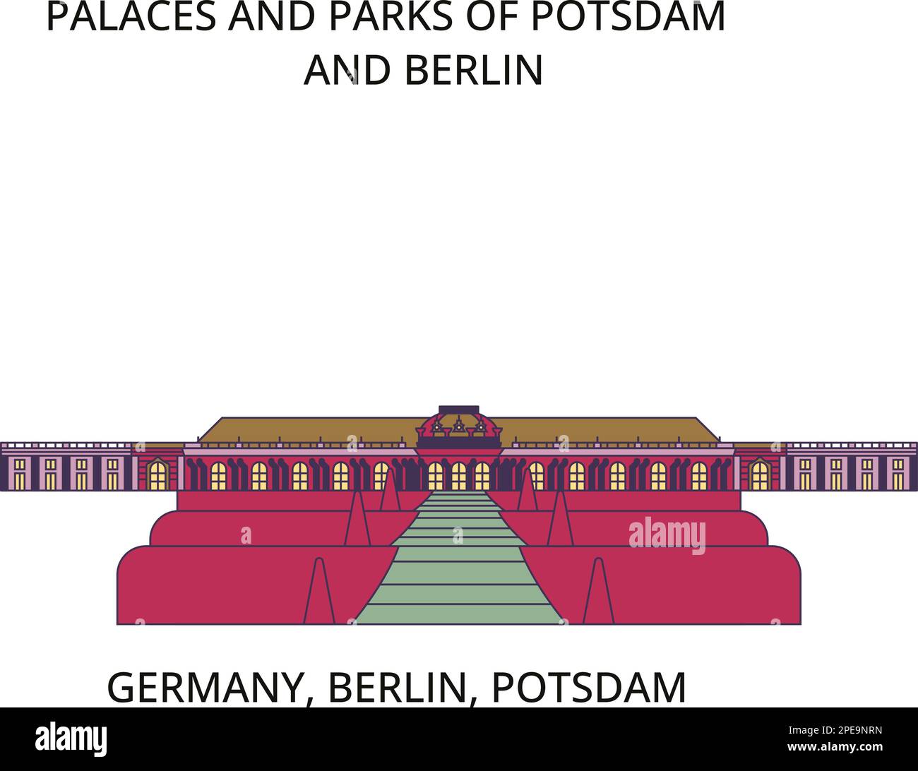 Germany, Potsdam City tourism landmarks, vector city travel ...