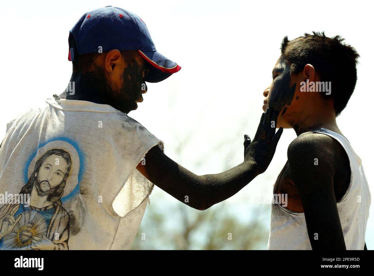 Indigenous Cora boys paint their bodies with corn ash to play the ...