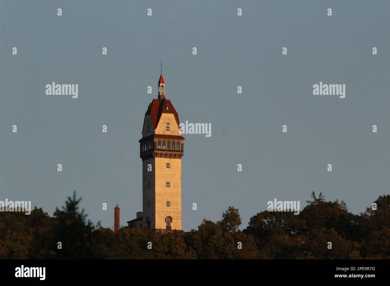 Heublein Tower as seen above treetops Stock Photo - Alamy