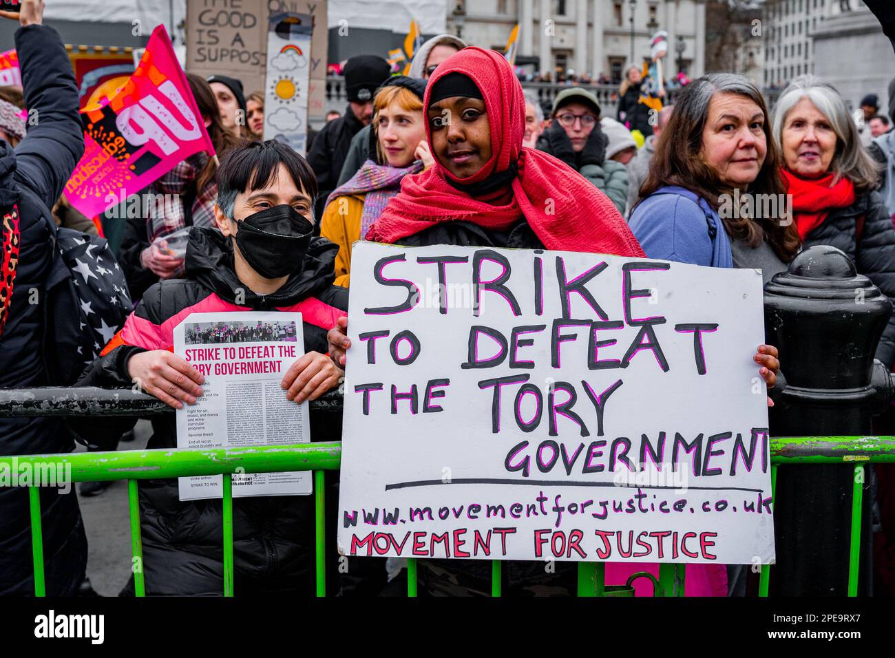 Teachers and public sector workers march in central London on a day of ...