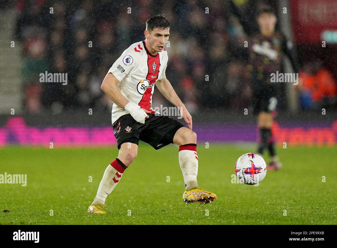 Southampton’s Romain Perraud in action during the Premier League match ...