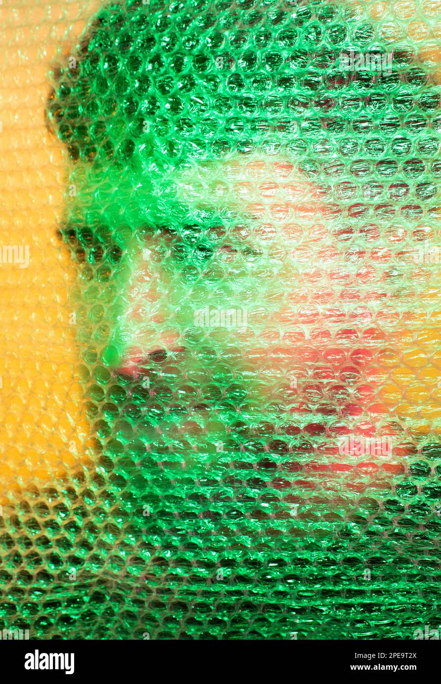 Plastic reuse. Environmental protection. Art portrait man silhouette in ...