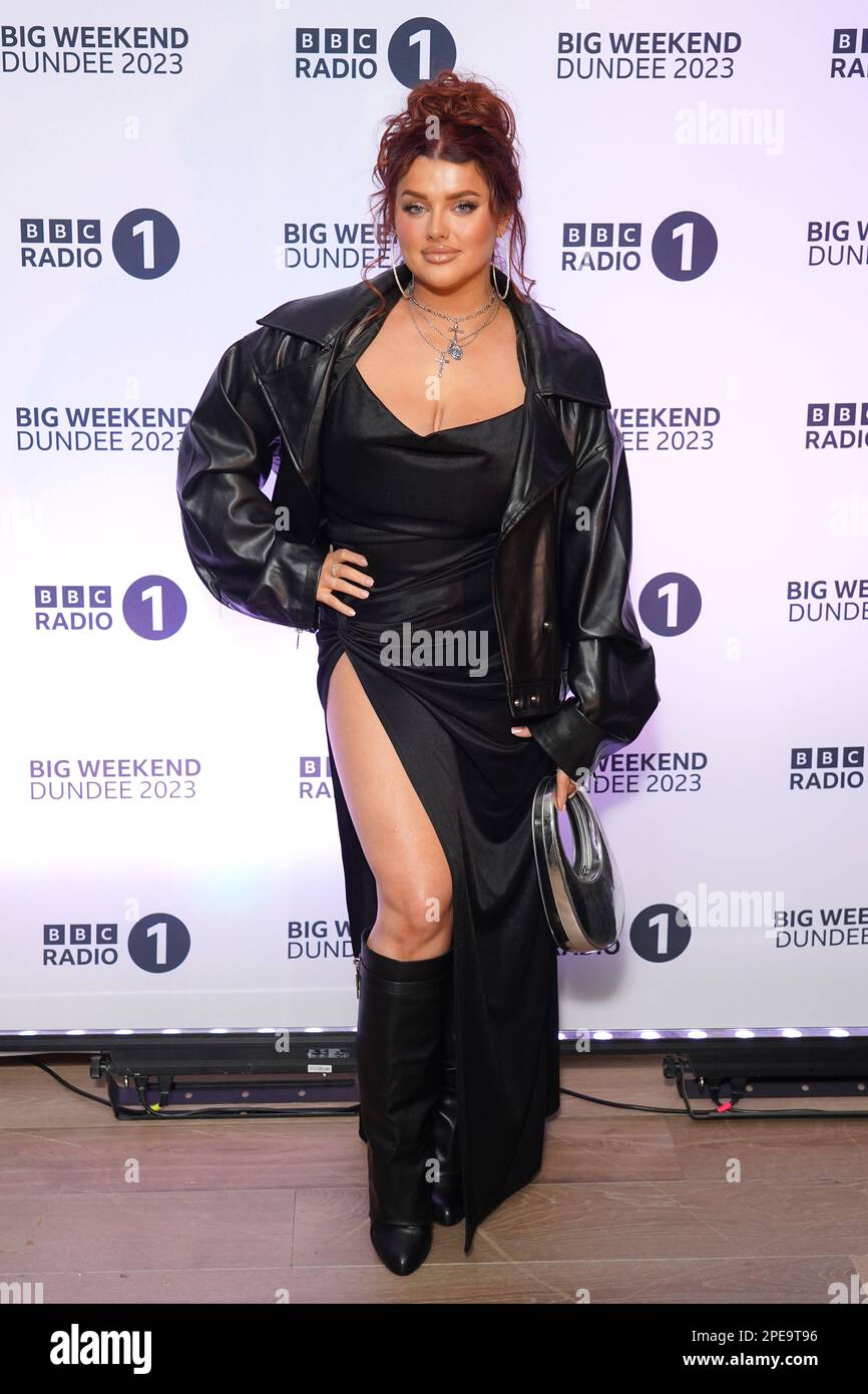 Rachel Leary attends the Radio 1's Big Weekend 2023 launch party at the ...