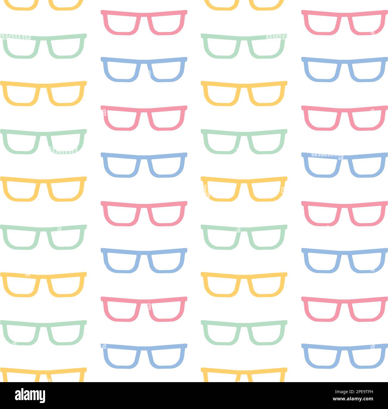 Vector seamless pattern of flat colored glasses Stock Vector Image ...