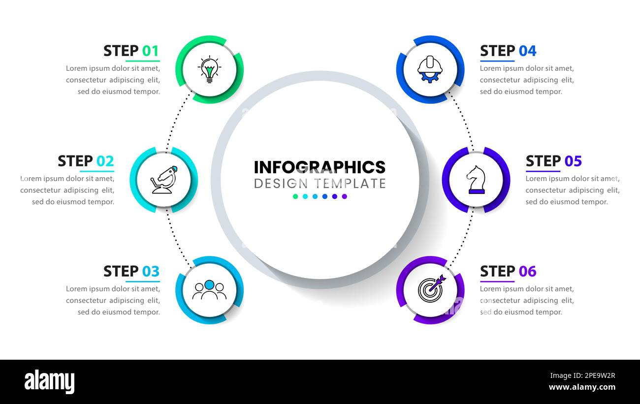 Infographic template with icons and 6 options or steps. Can be used for ...