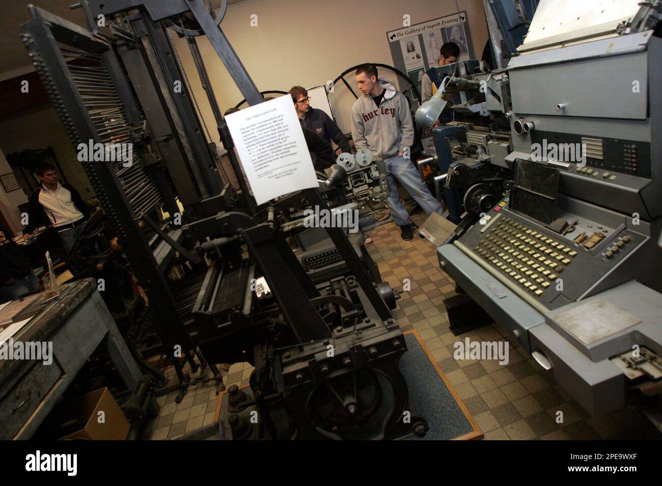 Graphic design students from Hesser College, in Manchester, N.H., view ...