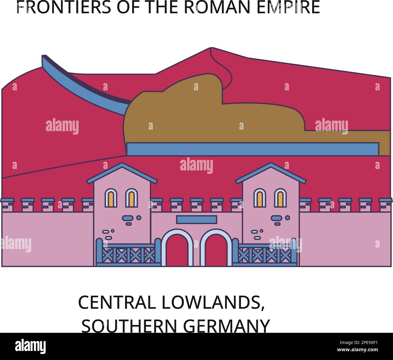 Germany, Central Lowlands tourism landmarks, vector city travel ...