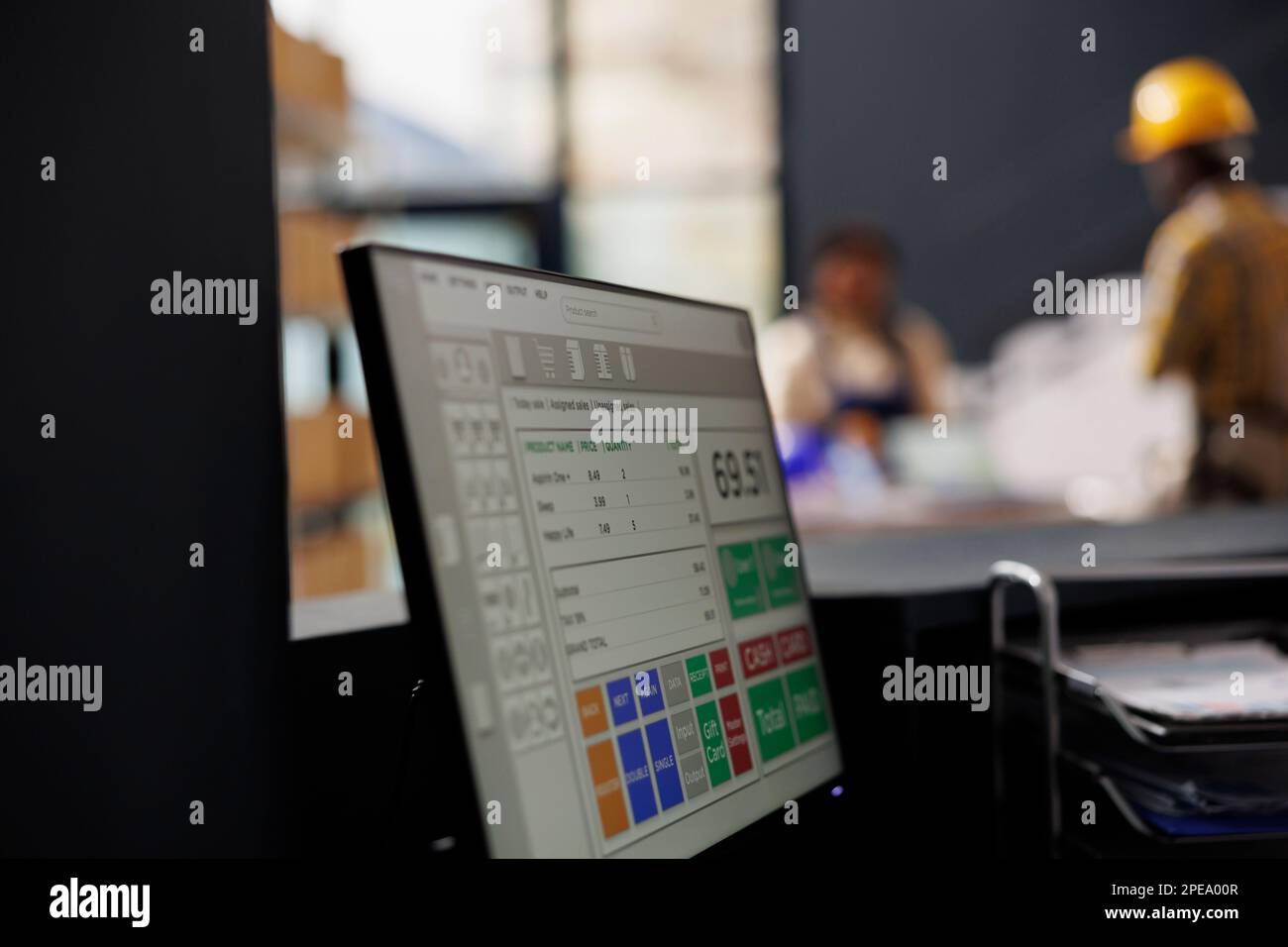 Pick ticket with purchased items on laptop screen in ecommerce store ...